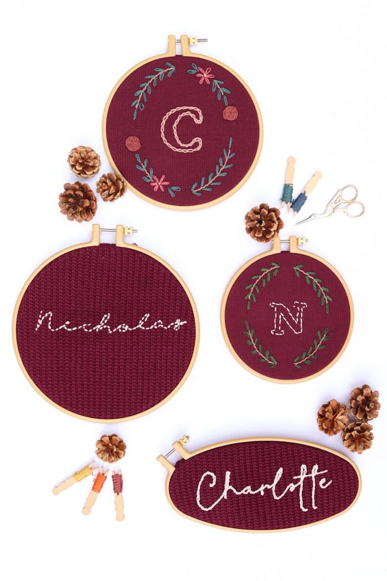 Roan Hand Embroidery PDF Pattern, Featuring Three Large Scale Fonts and ...