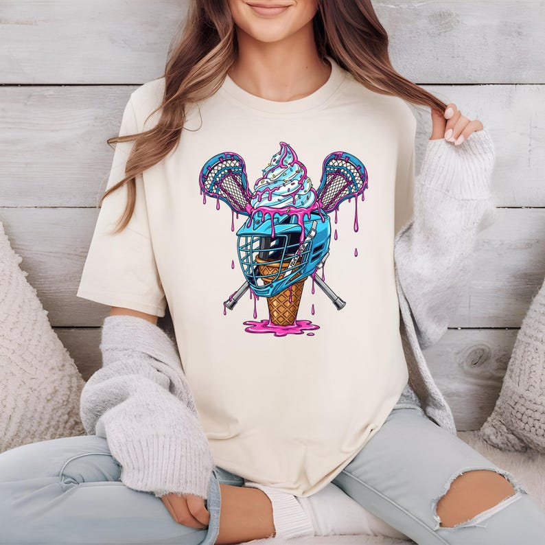 Dripping Ice Cream Lacrosse Helmet DTF Transfer: Funny Meme Graphic - Etsy