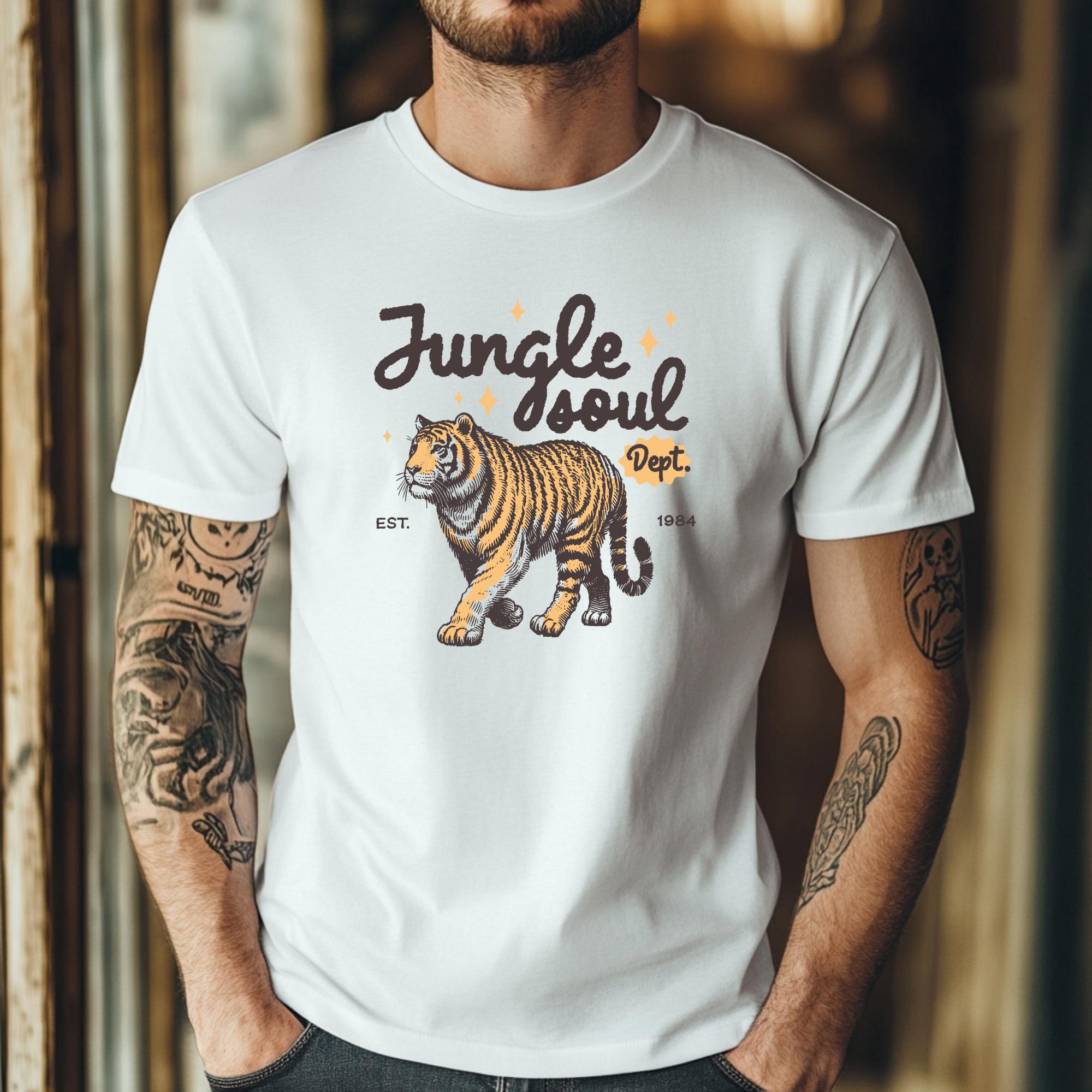 Retro Tiger DTF Transfer: Vintage Jungle Soul Shirt Print - Etsy