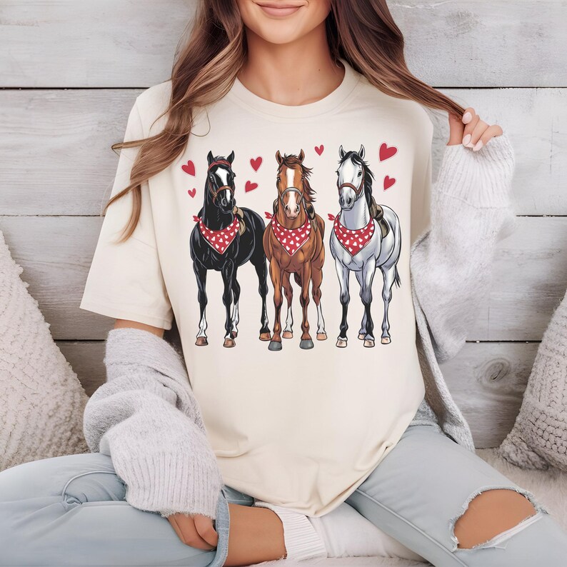 Western Horse Valentine DTF Transfer, Valentine's Day Horse Dtf Print ...
