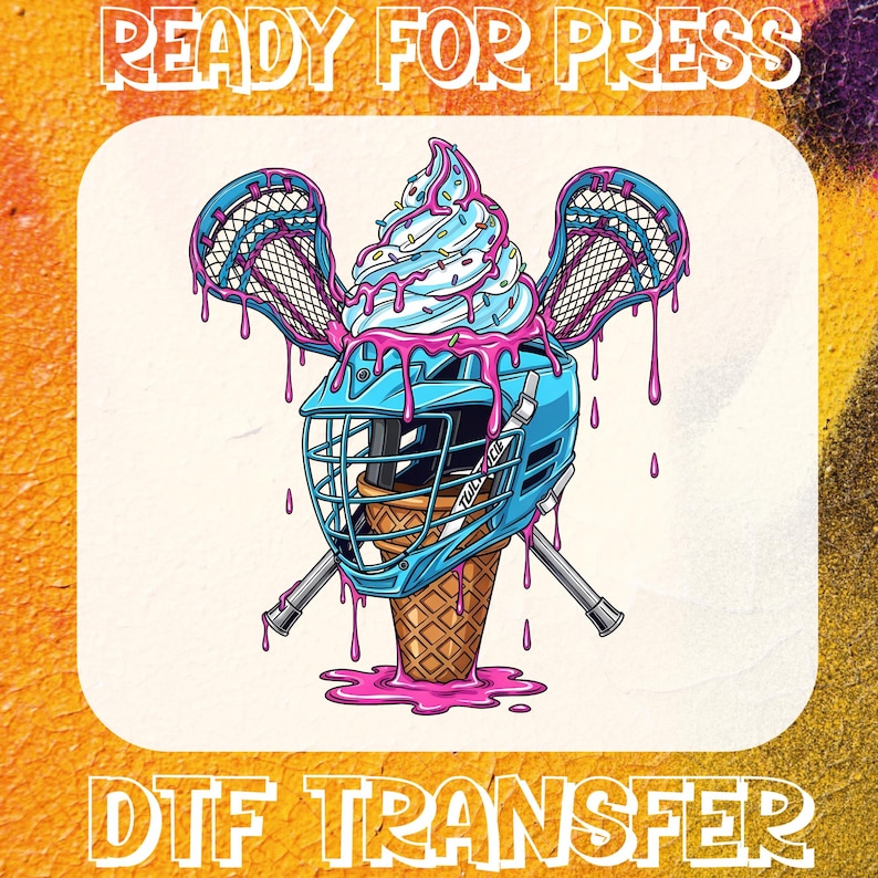 Dripping Ice Cream Lacrosse Helmet DTF Transfer: Funny Meme Graphic - Etsy