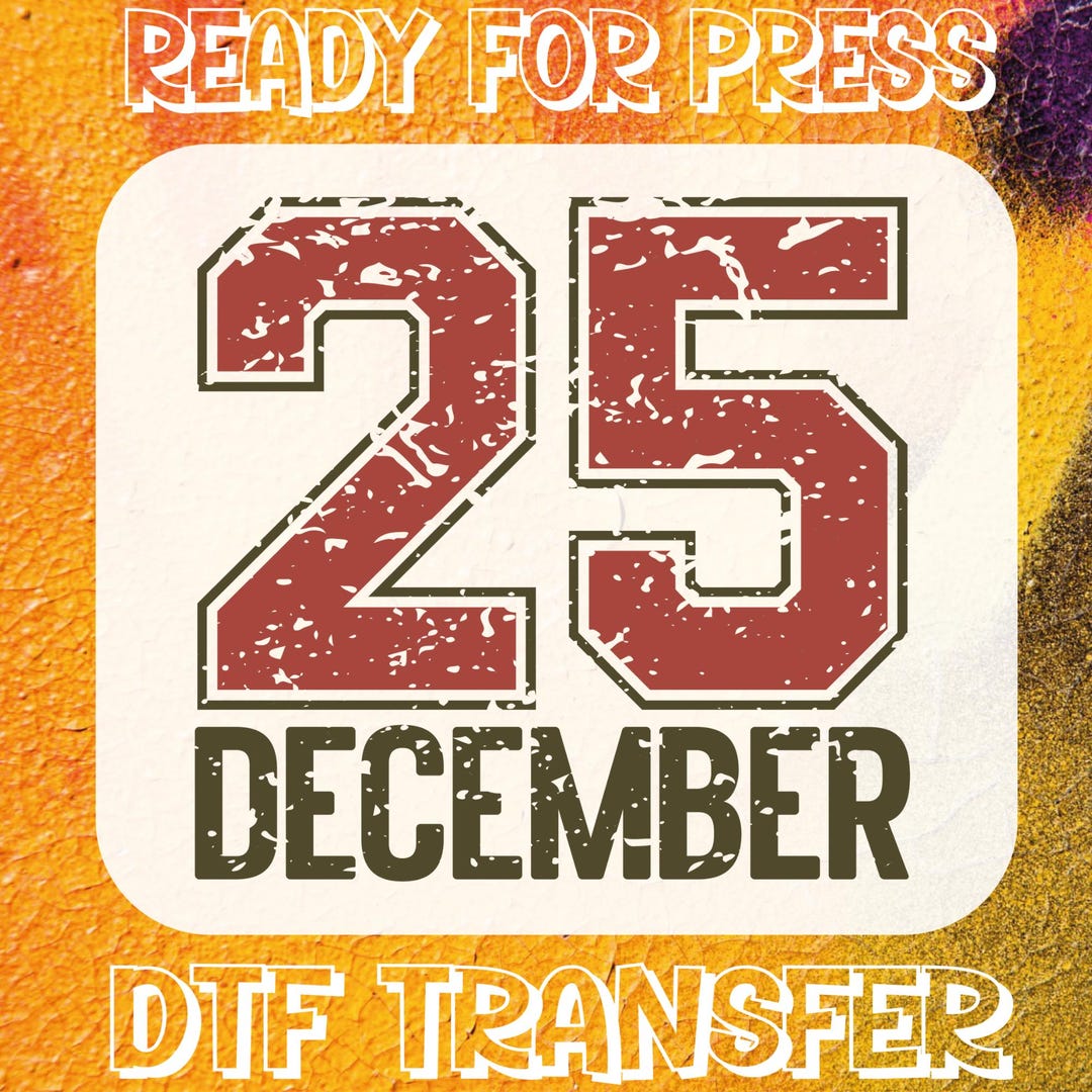Retro December 25th DTF Transfer, Vintage Christmas Design - Etsy
