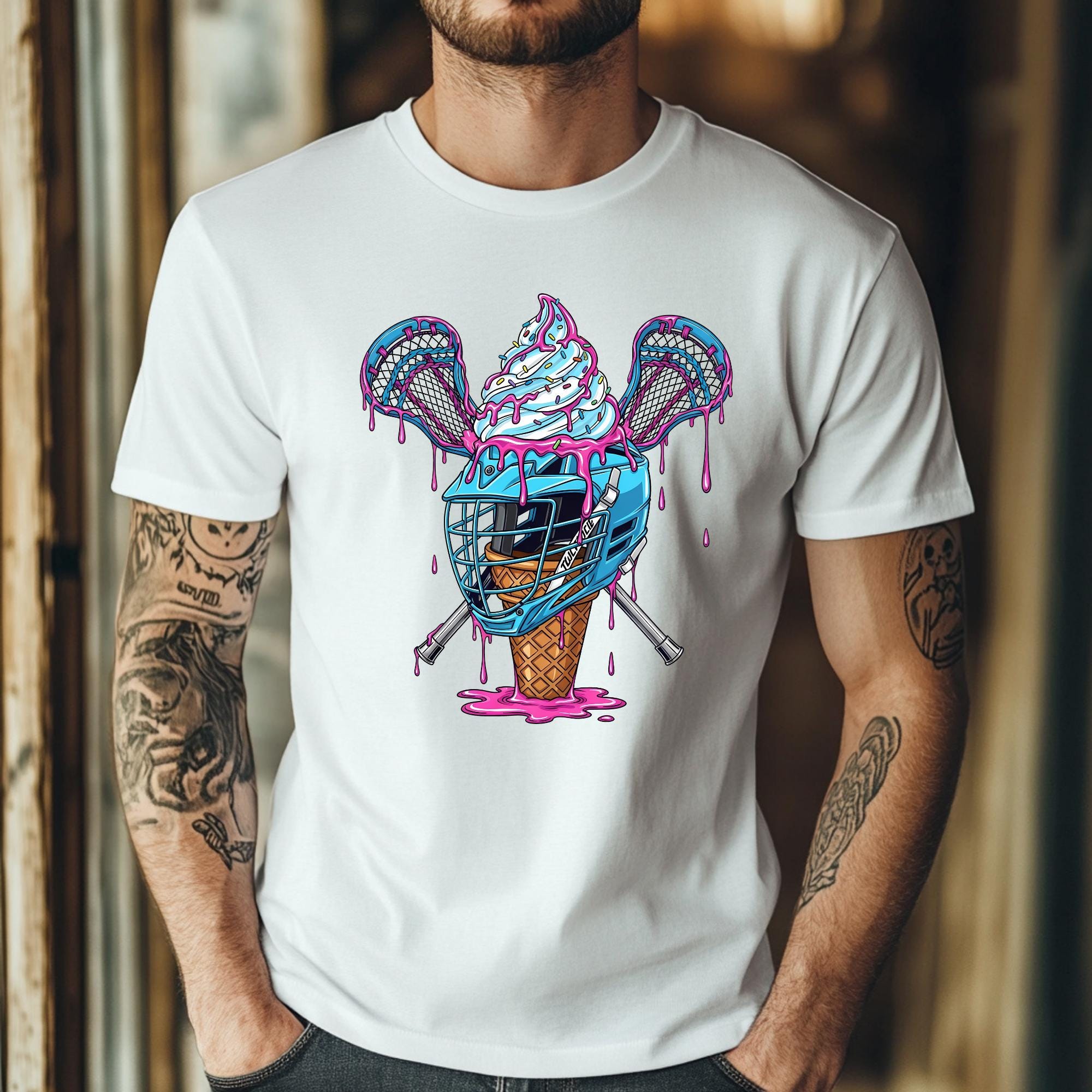 Dripping Ice Cream Lacrosse Helmet DTF Transfer: Funny Meme Graphic - Etsy