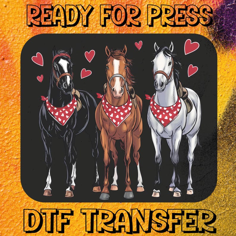 Western Horse Valentine DTF Transfer, Valentine's Day Horse Dtf Print ...