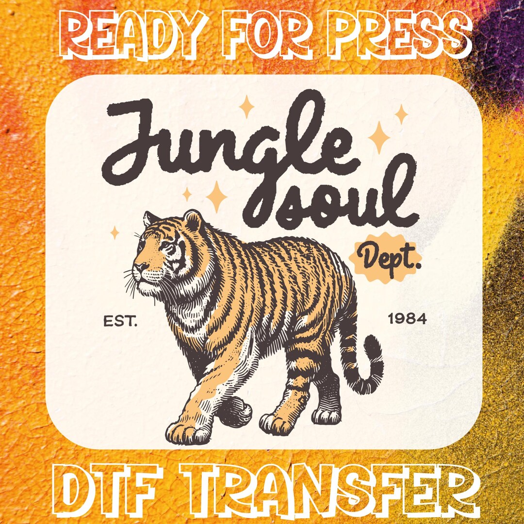 Retro Boho Distressed Tiger DTF Transfers, Vintage Easy Tiger Ready to ...