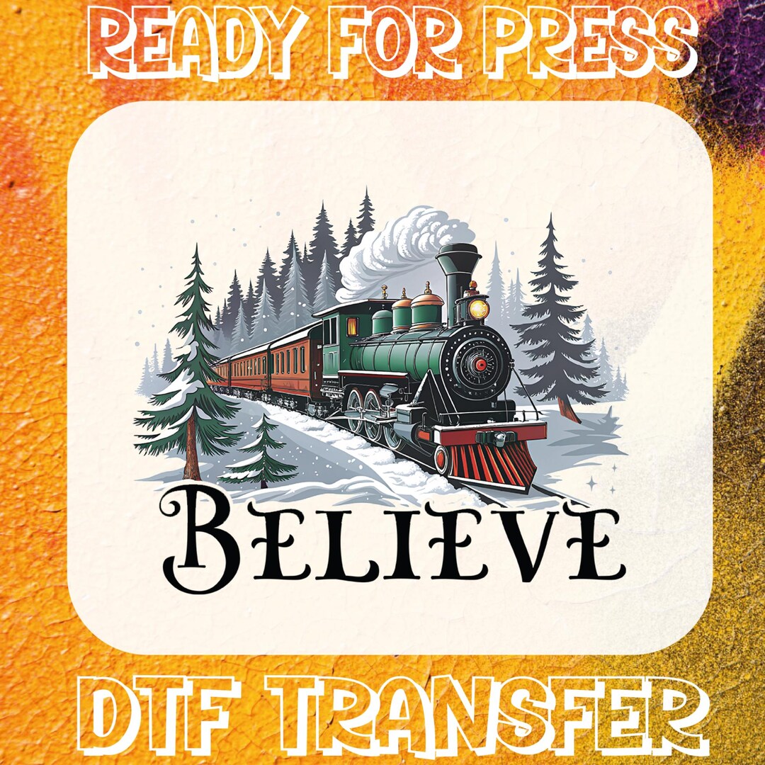 Polar Express DTF Transfer: Santa Christmas T-shirt Heat Press Design ...