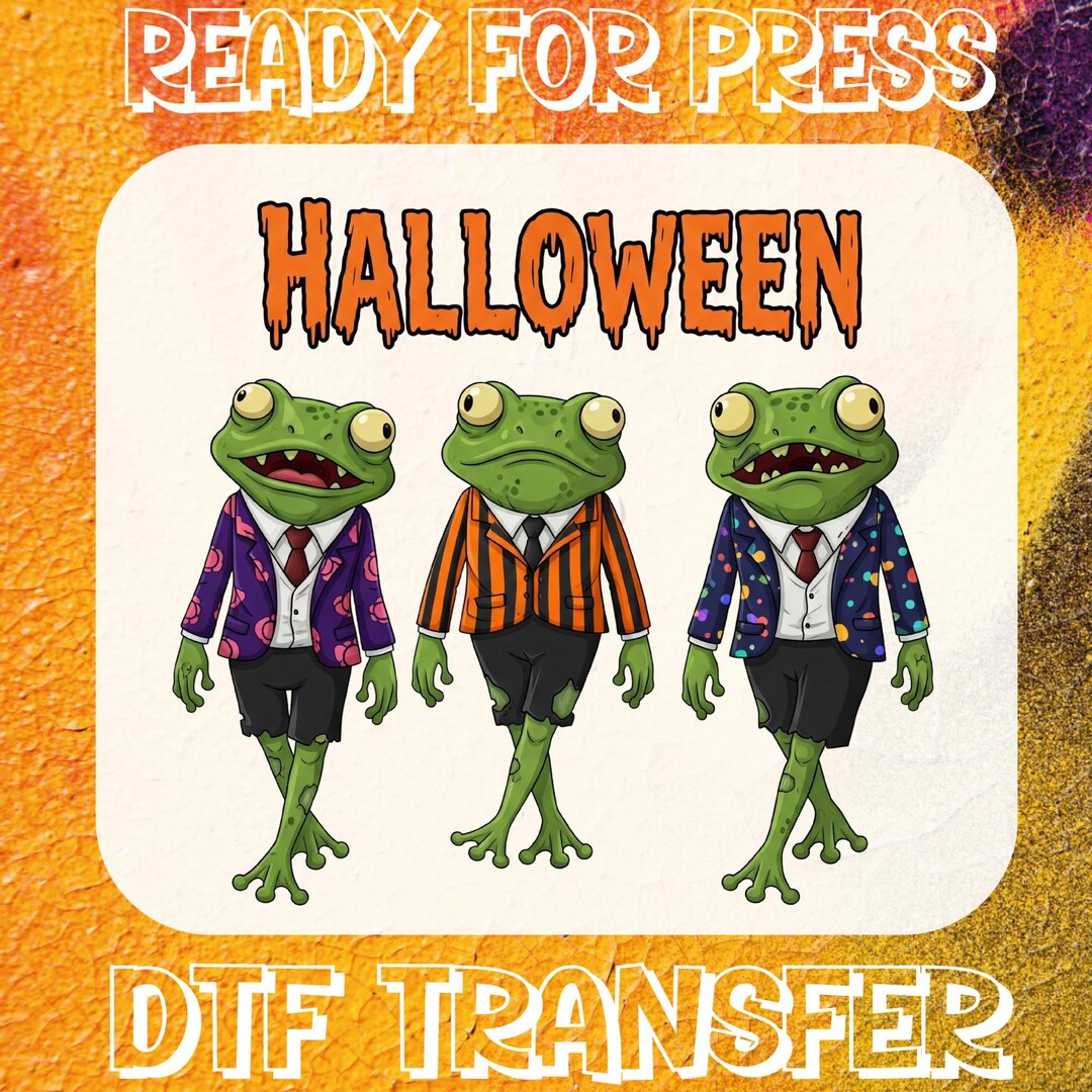 Funny Spooky Frog DTF Transfer - Halloween Ready to Press - Etsy