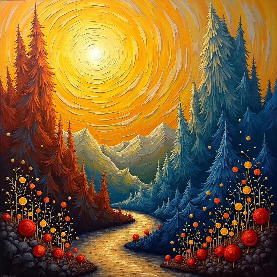 Surreal Currents of Color - Etsy