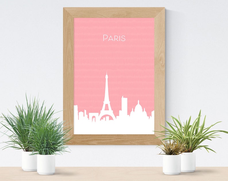 Paris Skyline Art Printable Poster - Etsy