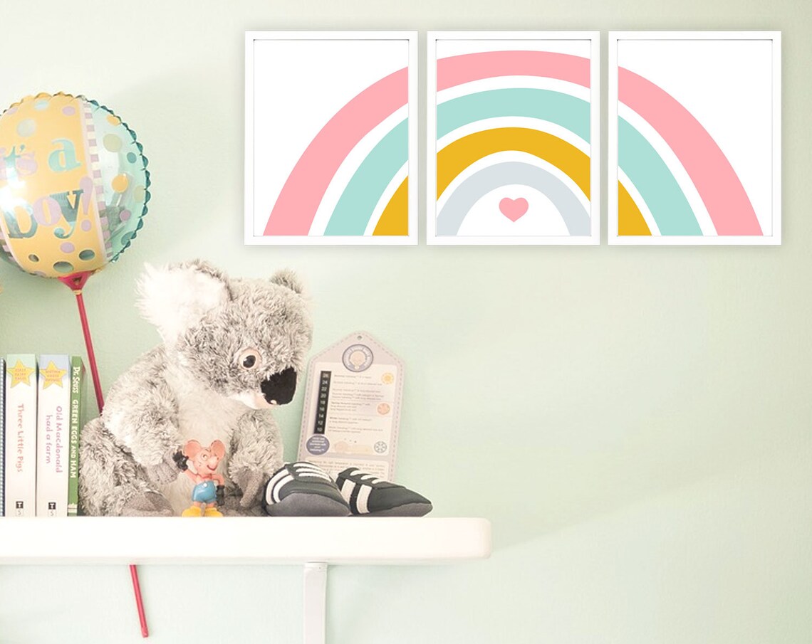 Rainbow Nursery Art Set of 3 Prints Make the Complete Rainbow Poster - Etsy