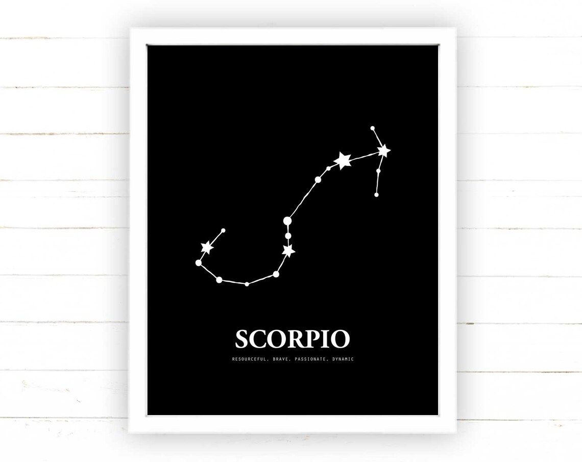 Modern Scorpio Zodiac Constellation Printable Wall Art - Etsy