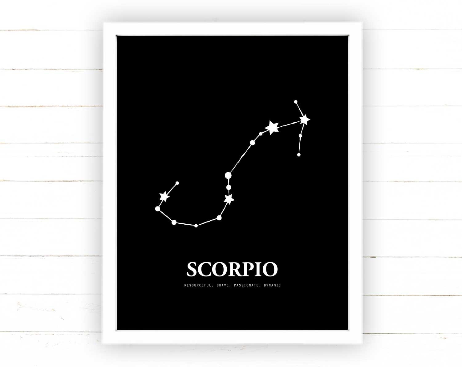 Modern Scorpio Zodiac Constellation Printable Wall Art - Etsy