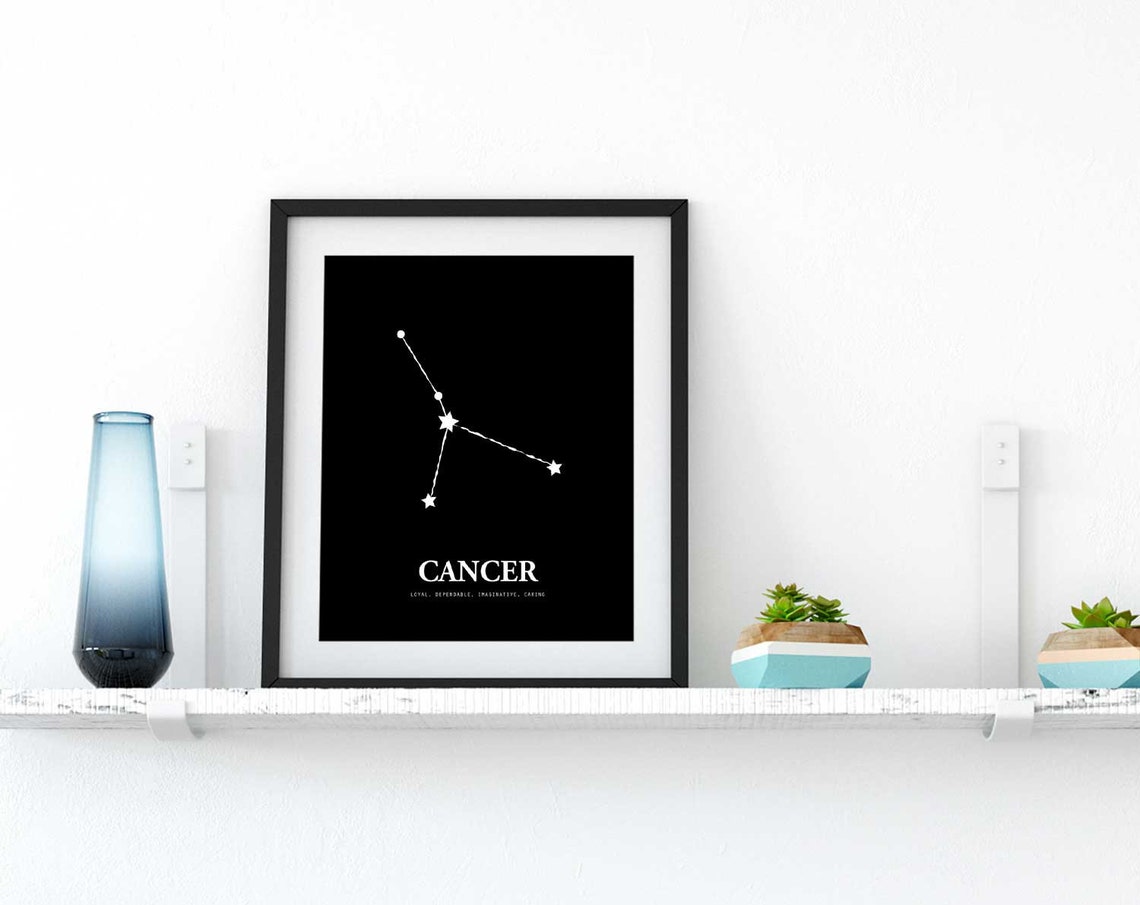 Modern Cancer Zodiac Constellation Printable Wall Art - Etsy