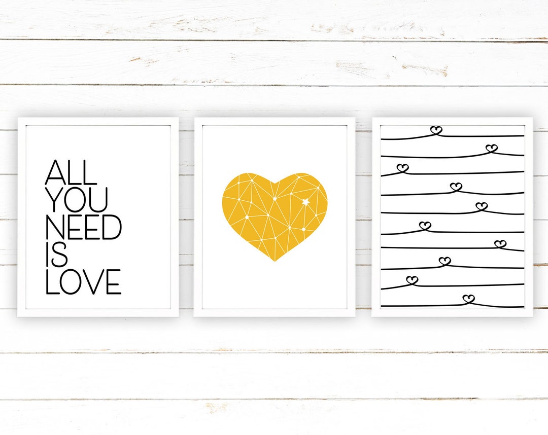 All You Need is Love Printable Gallery Wall Art Set Love Word Art Set ...