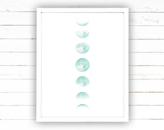 Blue Moon Phases Wall Art Printable Lunar Phases Poster Wall - Etsy
