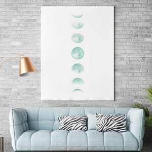 Blue Moon Phases Wall Art Printable Lunar Phases Poster Wall Decor ...