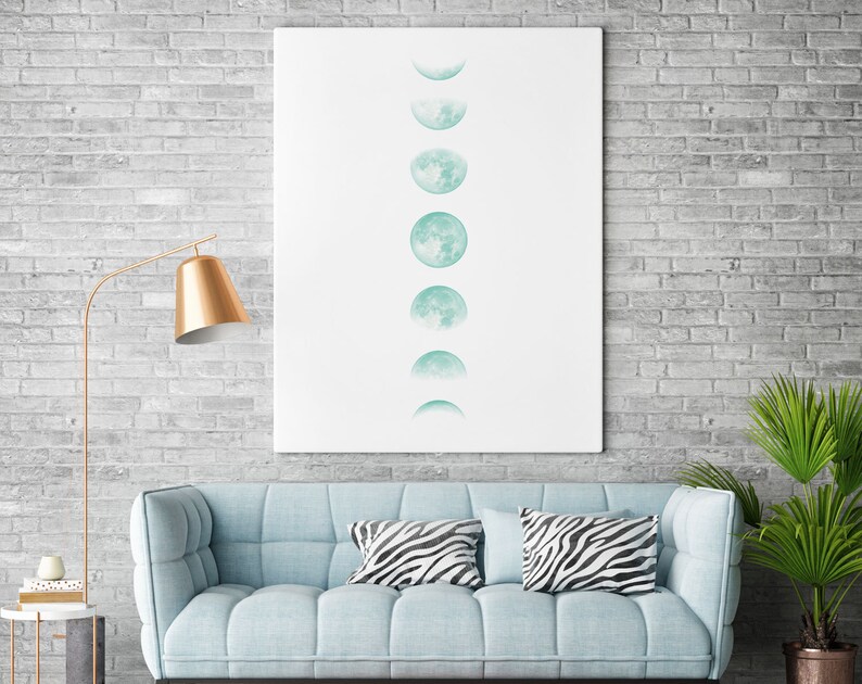 Blue Moon Phases Wall Art Printable Lunar Phases Poster Wall - Etsy