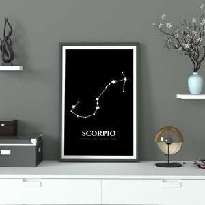 Modern Scorpio Zodiac Constellation Printable Wall Art - Etsy