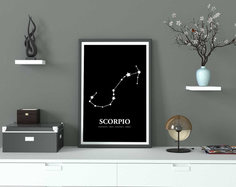 Modern Scorpio Zodiac Constellation Printable Wall Art - Etsy