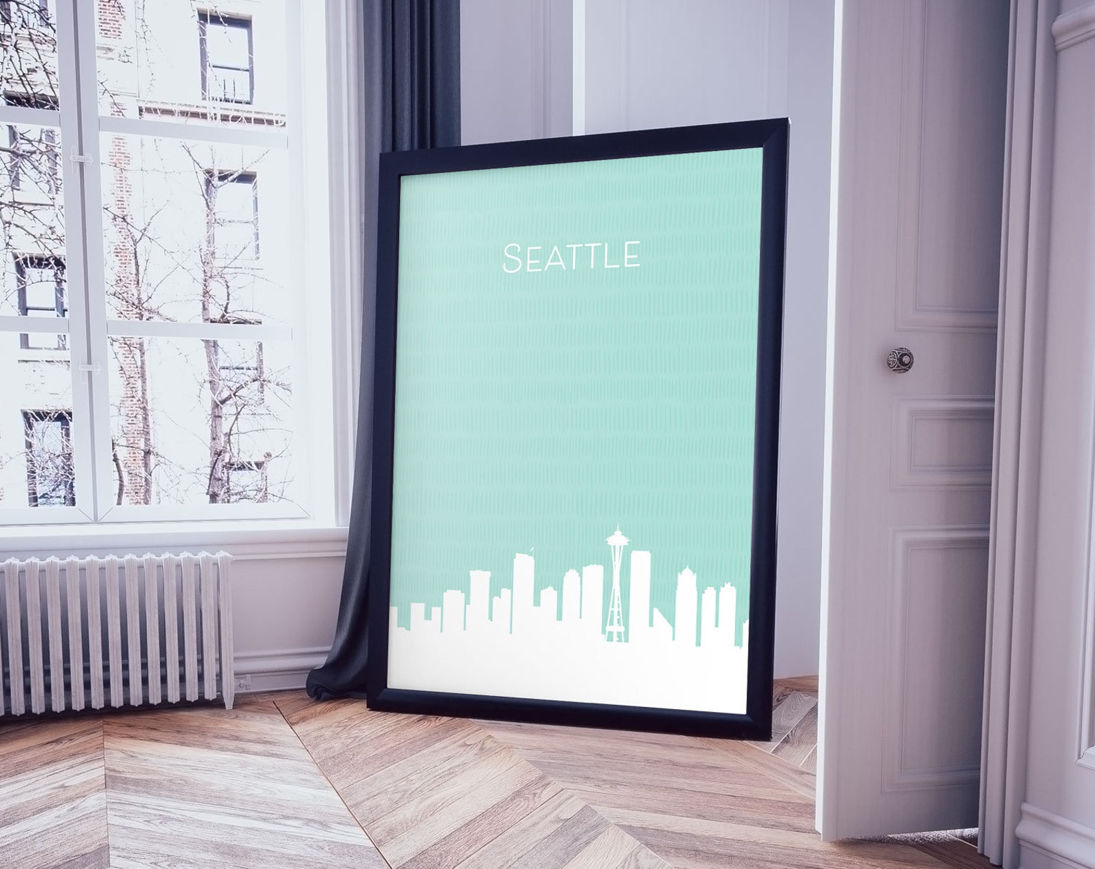 Seattle Skyline Art Printable Poster - Etsy