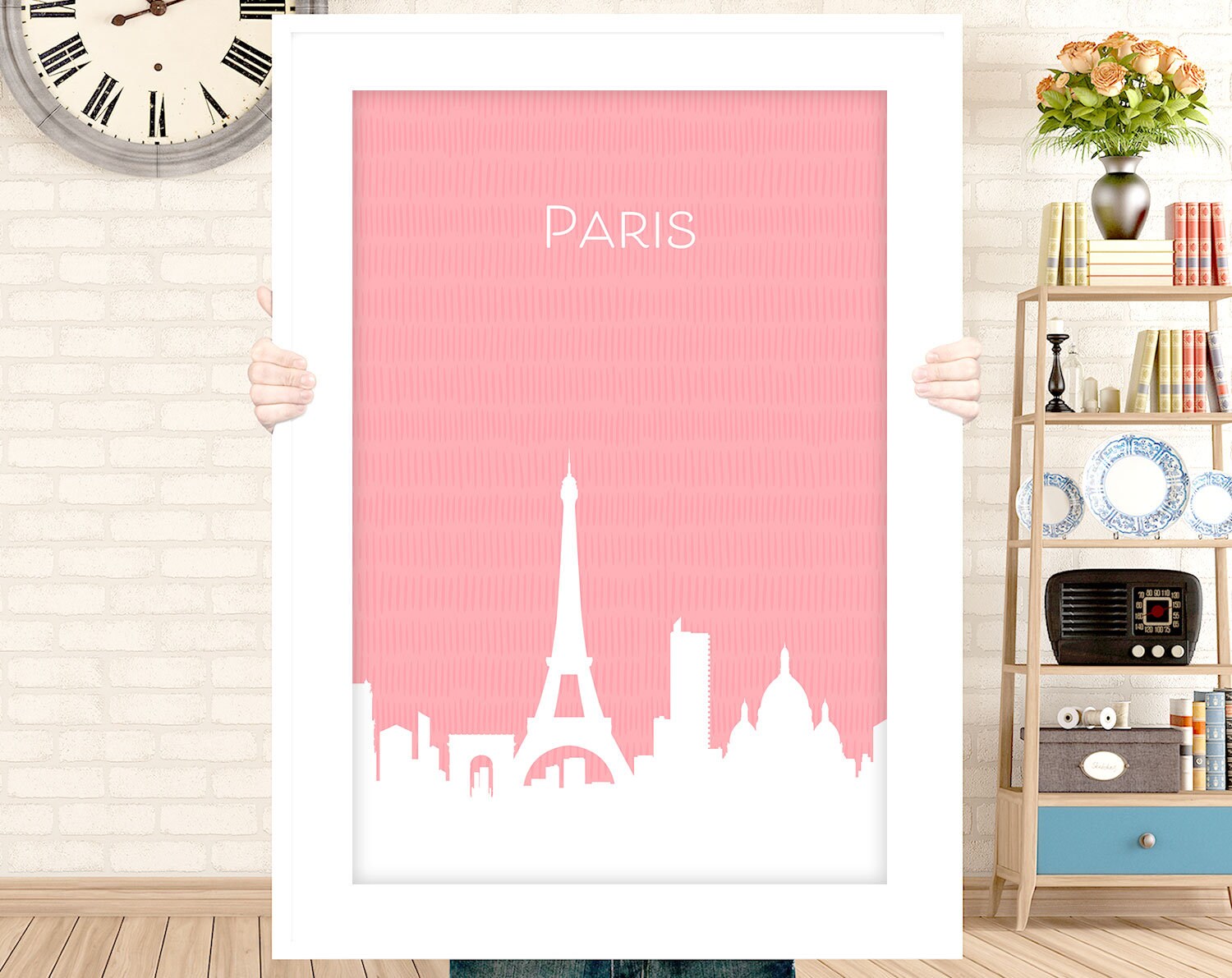 Paris Skyline Art Printable Poster - Etsy