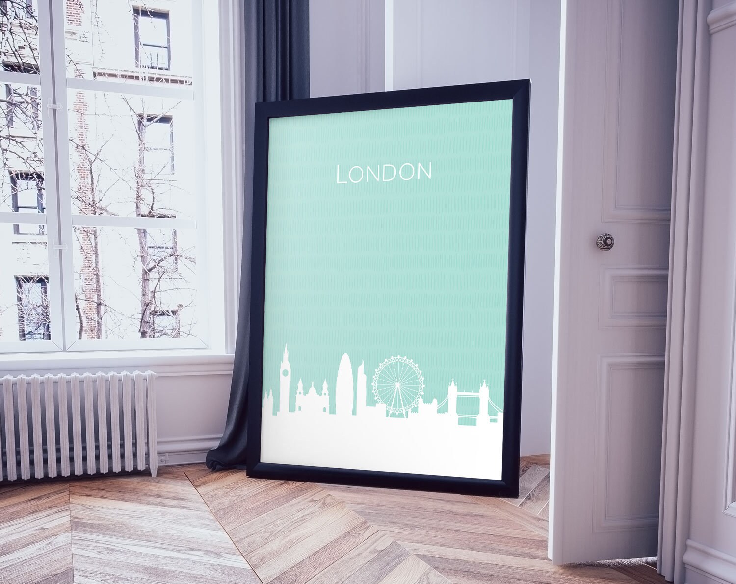 London Skyline Art Printable Poster - Etsy