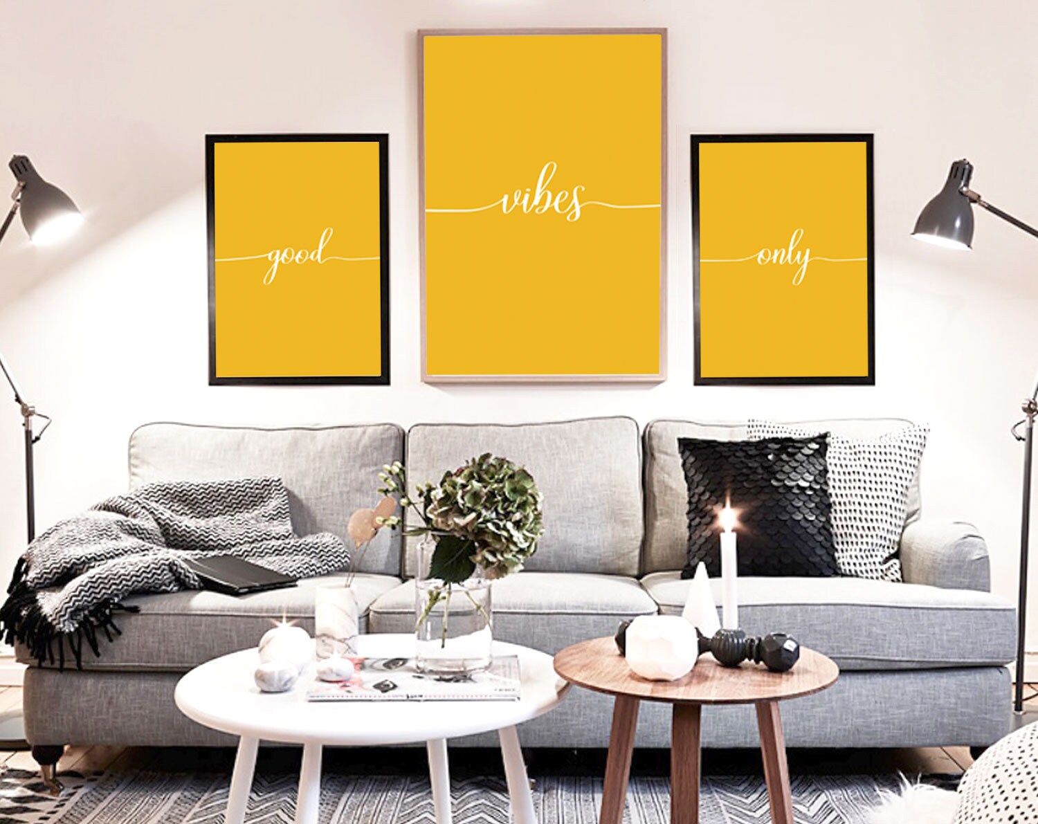 Good Vibes Only Gallery Wall Set of 3 Prints Printable Wall Art - Etsy