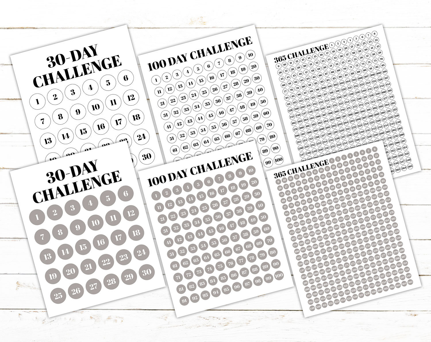 HABIT TRACKER - 365 Challenge - 100 Day Challenge - 30 Day Challenge ...