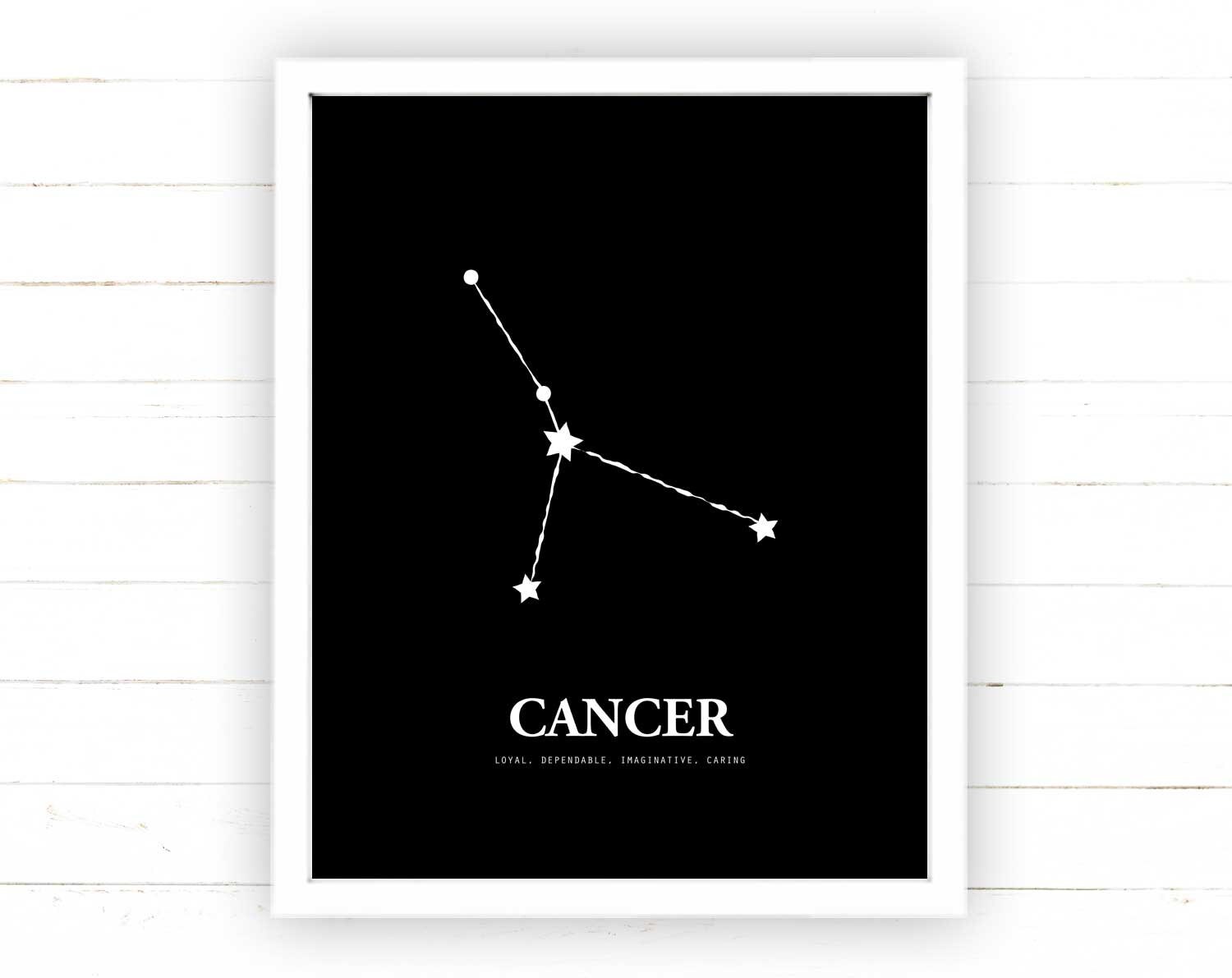 Modern Cancer Zodiac Constellation Printable Wall Art - Etsy