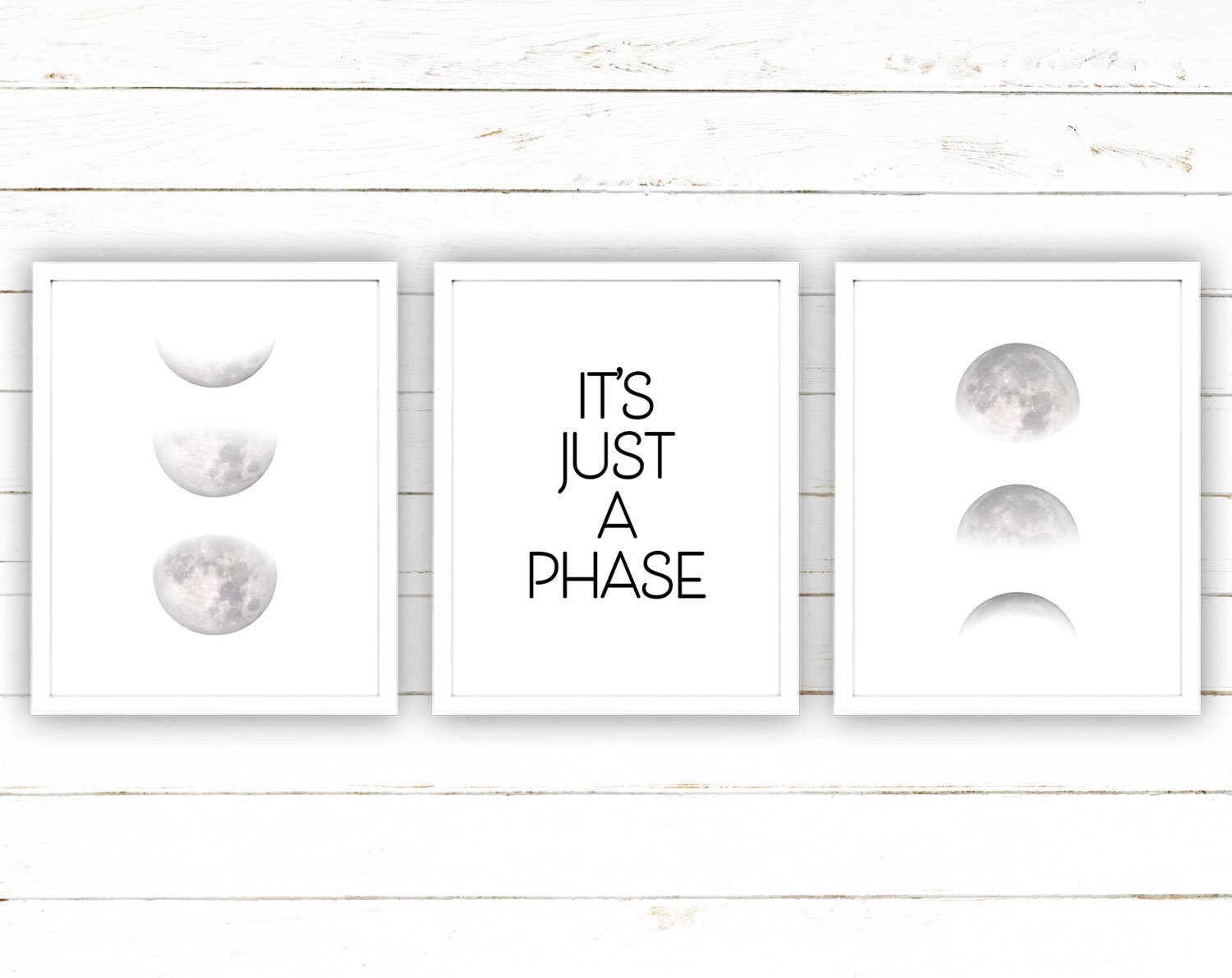 It's Just A Phase Moon Phases Printable Wall Art Set - Etsy