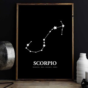 Modern Scorpio Zodiac Constellation Printable Wall Art - Etsy