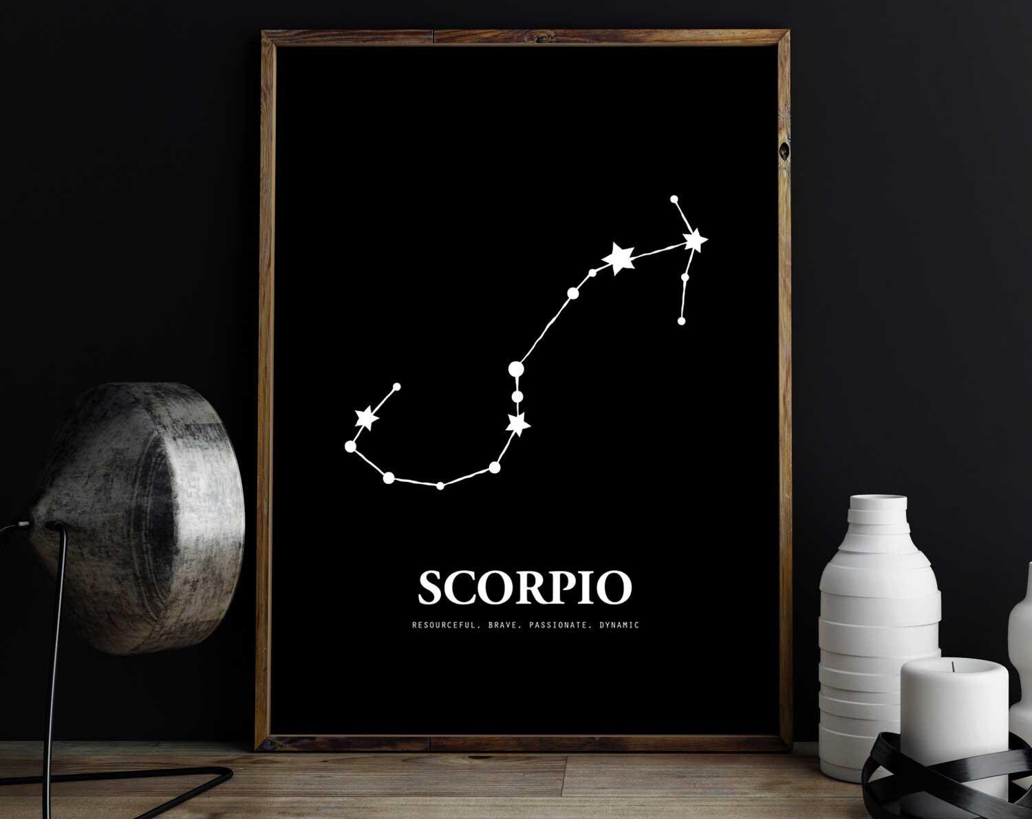 Modern Scorpio Zodiac Constellation Printable Wall Art - Etsy