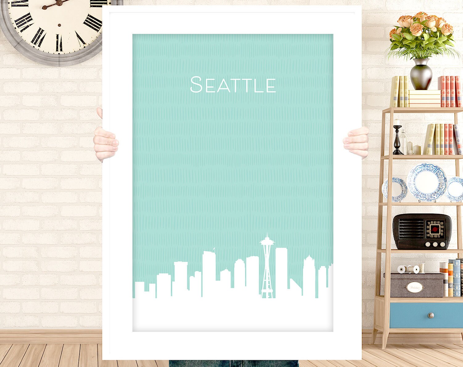 Seattle Skyline Art Printable Poster - Etsy