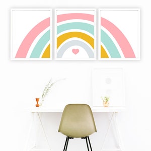 Rainbow Nursery Art | Set of 3 Prints Make the Complete Rainbow Poster ...