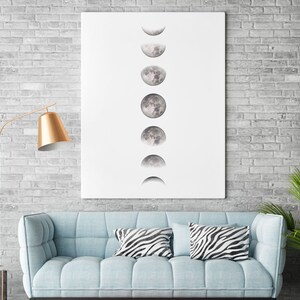 Moon Phases Wall Art Printable | Lunar Phases Poster Wall Decor ...