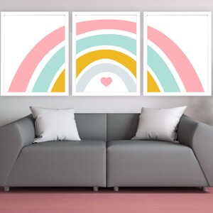 Rainbow Nursery Art | Set of 3 Prints Make the Complete Rainbow Poster ...