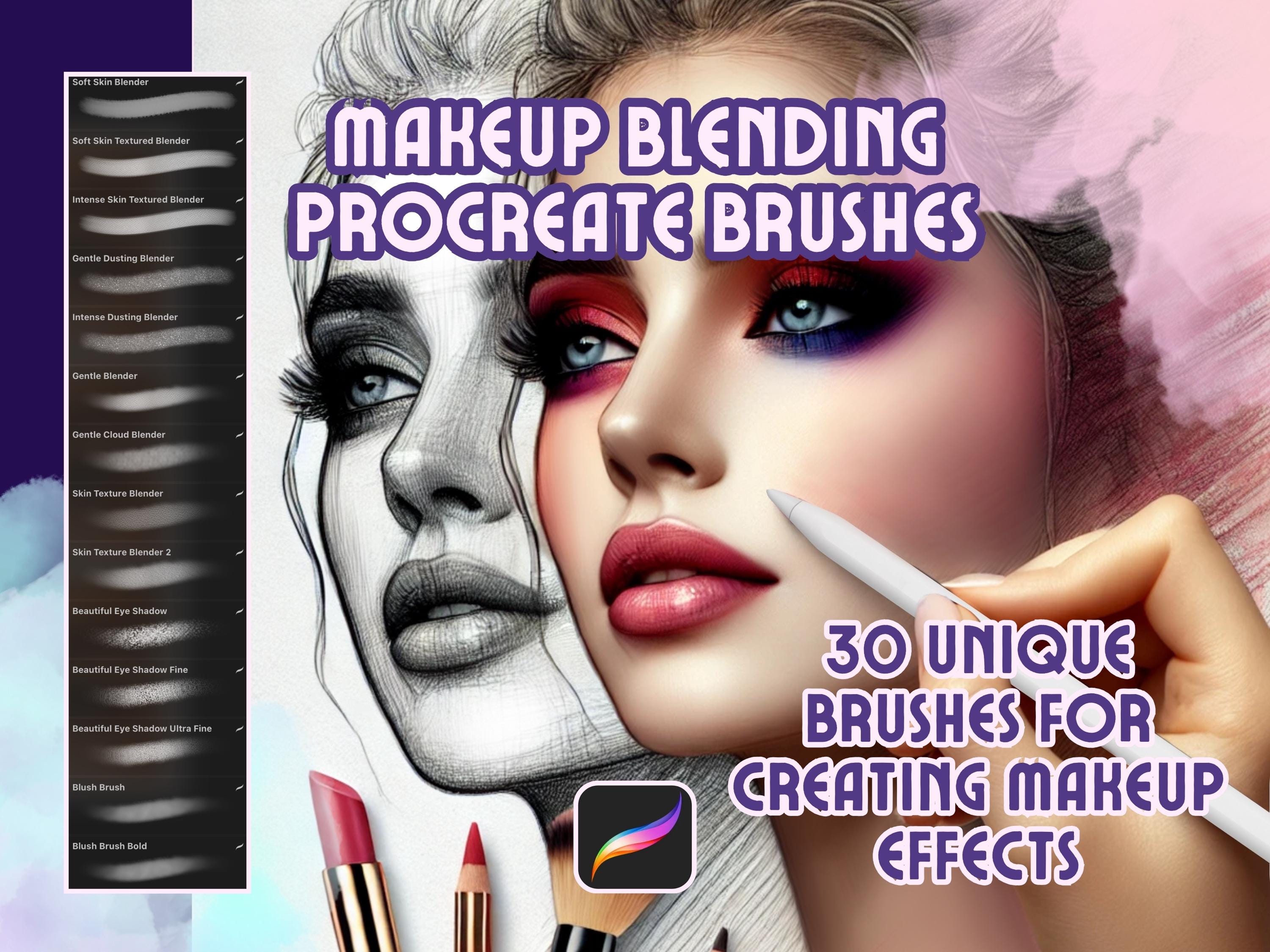 30 Makeup Procreate Brushes | Procreate Blending | Portrait Brushes ...
