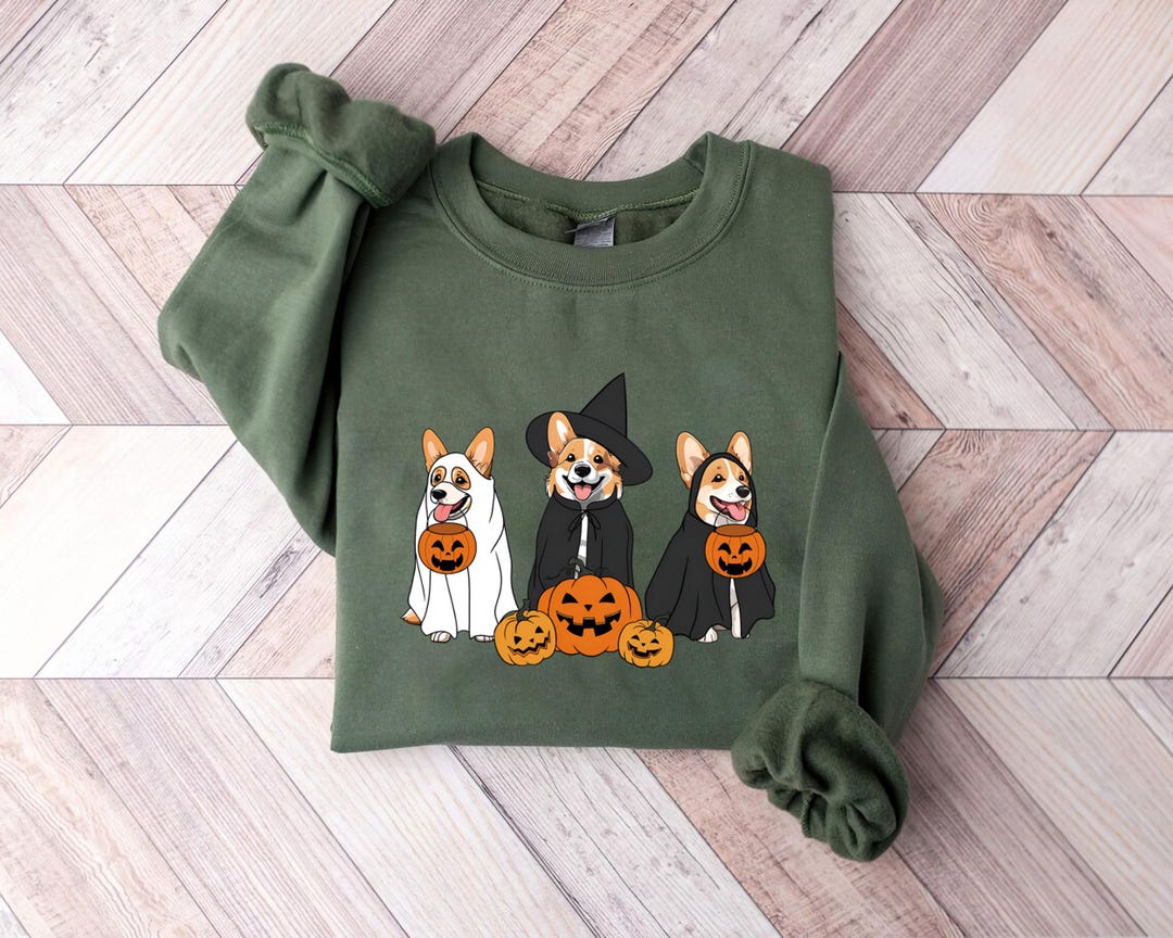 Retro Halloween Corgi Ghost PNG: Spooky Dog Lover Gift (digital ...