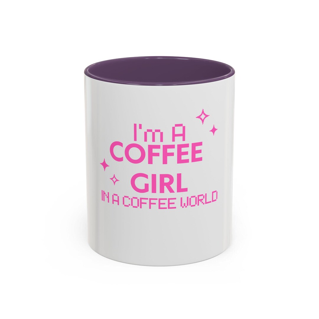 Coffee Girl Accent Mug - Barbie Theme, Cute Pink Mug, Girly Drinkware ...