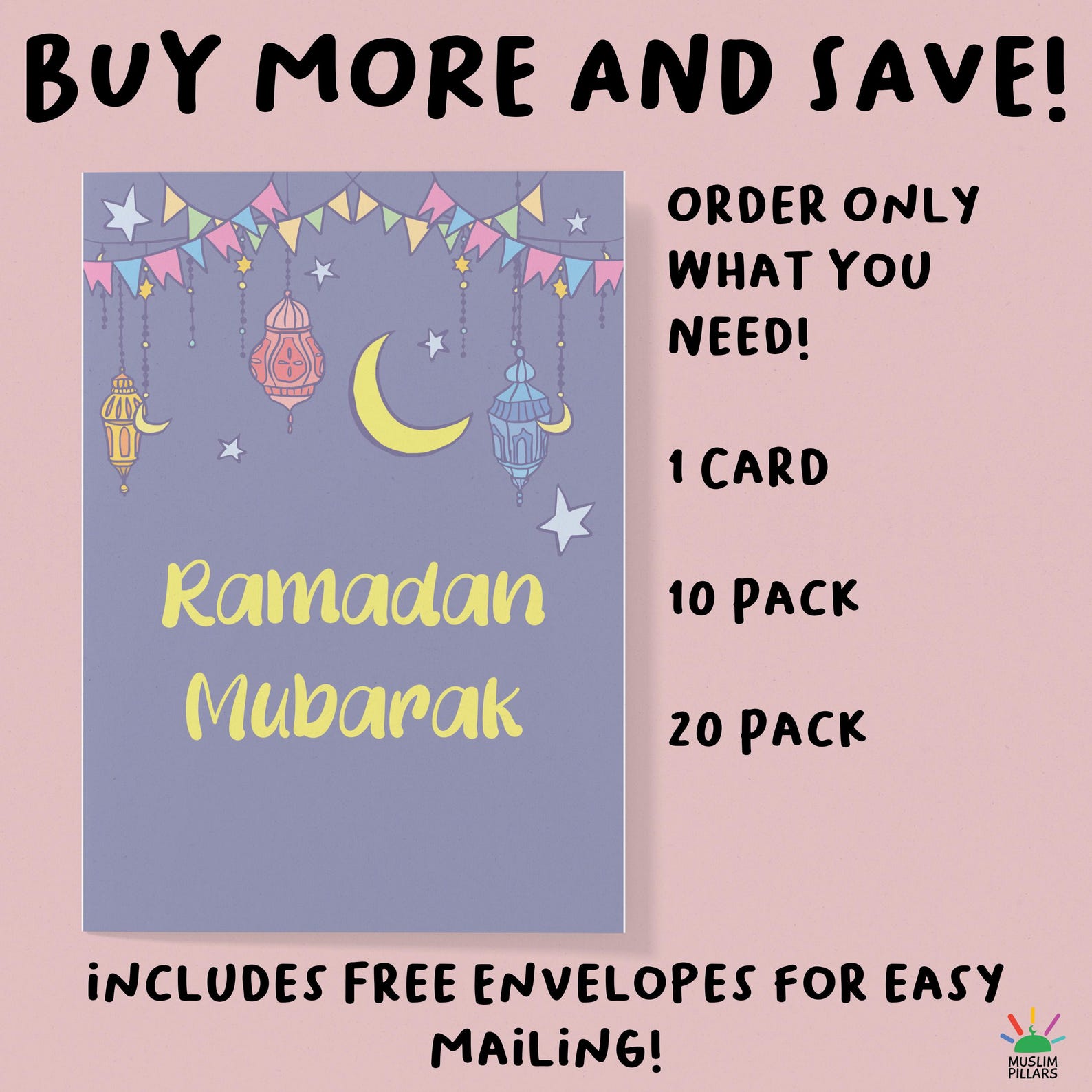 Cute Watercolor Ramadan Kareem Card With Lantern Design, Adorable ...