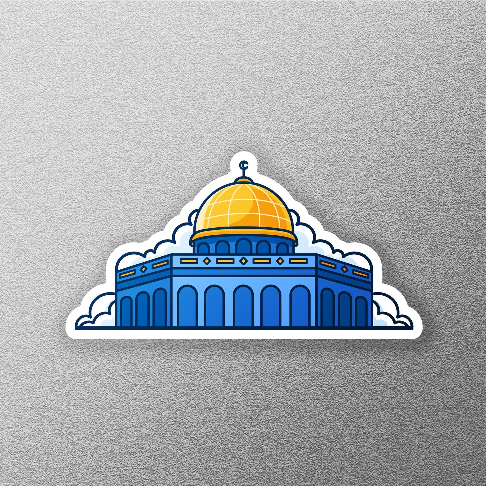 Dome of the Rock Al-aqsa Sticker, Islamic Vinyl Sticker for Laptop ...