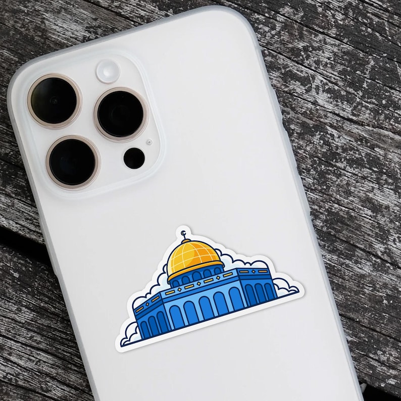 Dome of the Rock Al-aqsa Sticker, Islamic Vinyl Sticker for Laptop ...