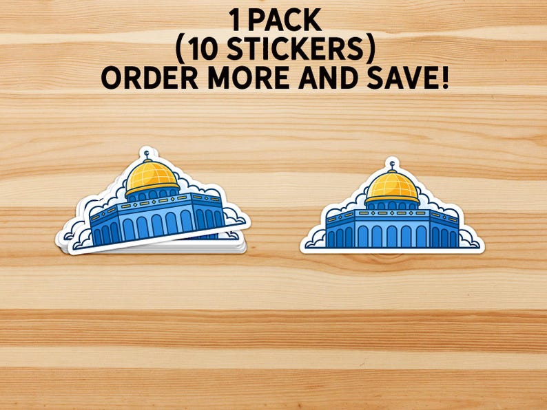 Dome of the Rock Al-aqsa Sticker, Islamic Vinyl Sticker for Laptop ...