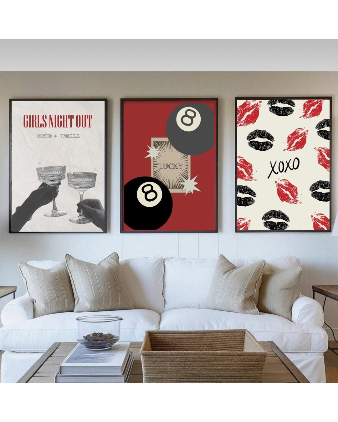 Vintage Retro Black and Red Posters - Etsy