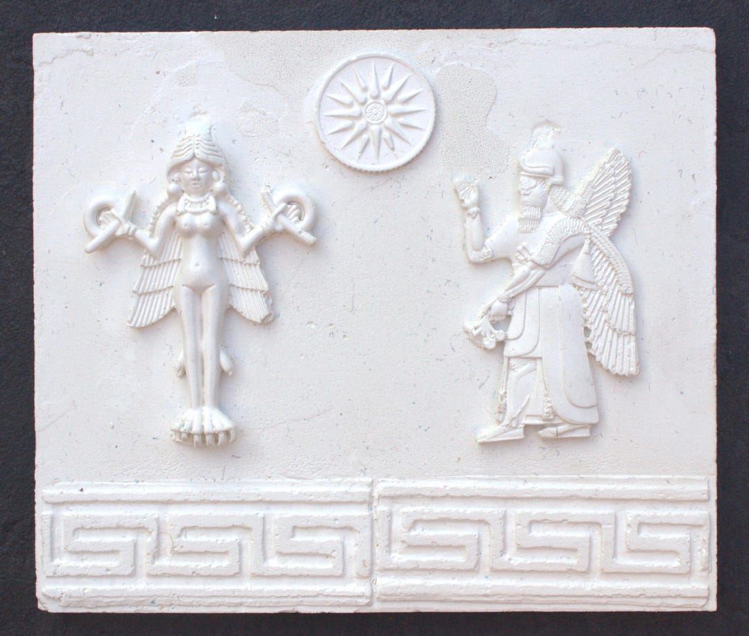 Ishtar / Inanna / Ereshkigal and Enki / Ea / Assur Wall Sculpture ...