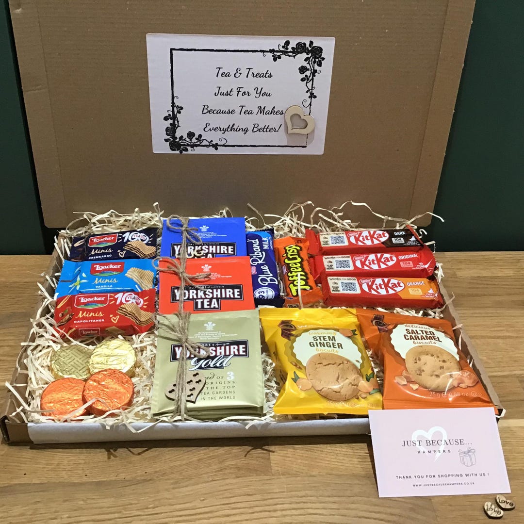 Large Deluxe* Tea Lovers Gift Hamper Box Treats Biscuits Love & Hugs - Etsy