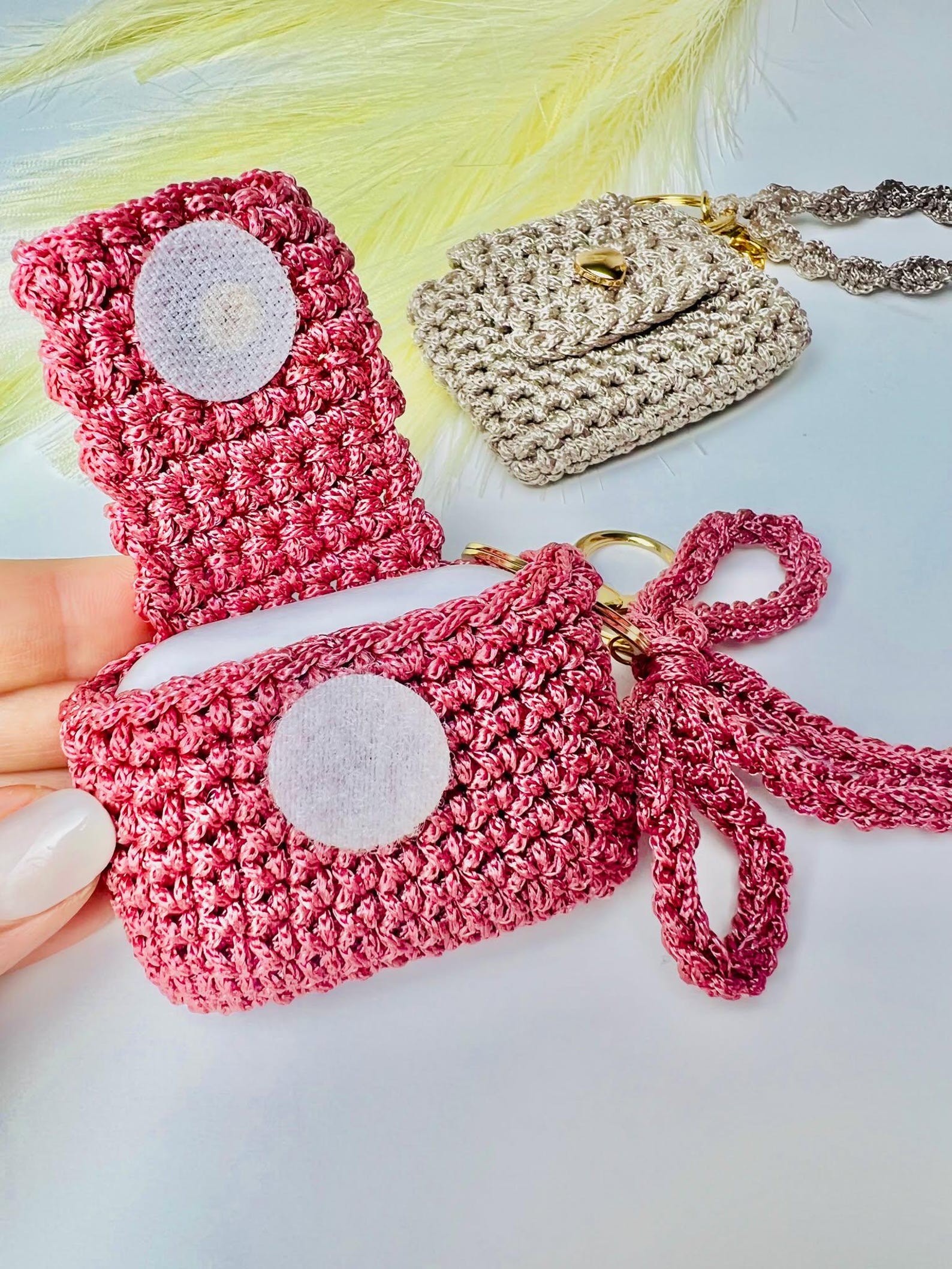 Crochet Airpods Pro Case Macrame | Handmade Earbuds Holder | Mini Purse ...