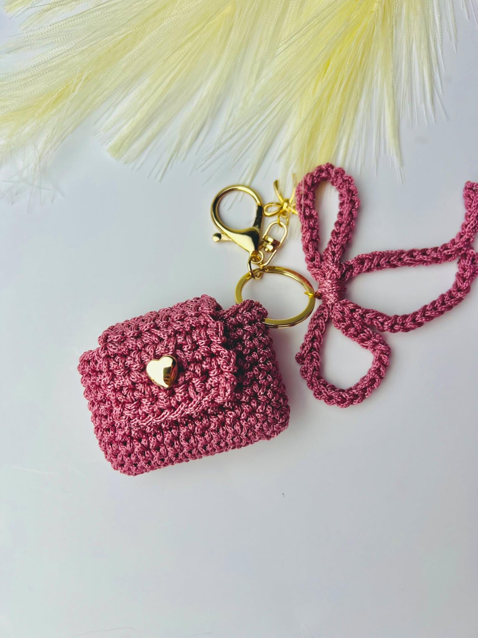 Crochet Airpods Pro Case Macrame | Handmade Earbuds Holder | Mini Purse ...