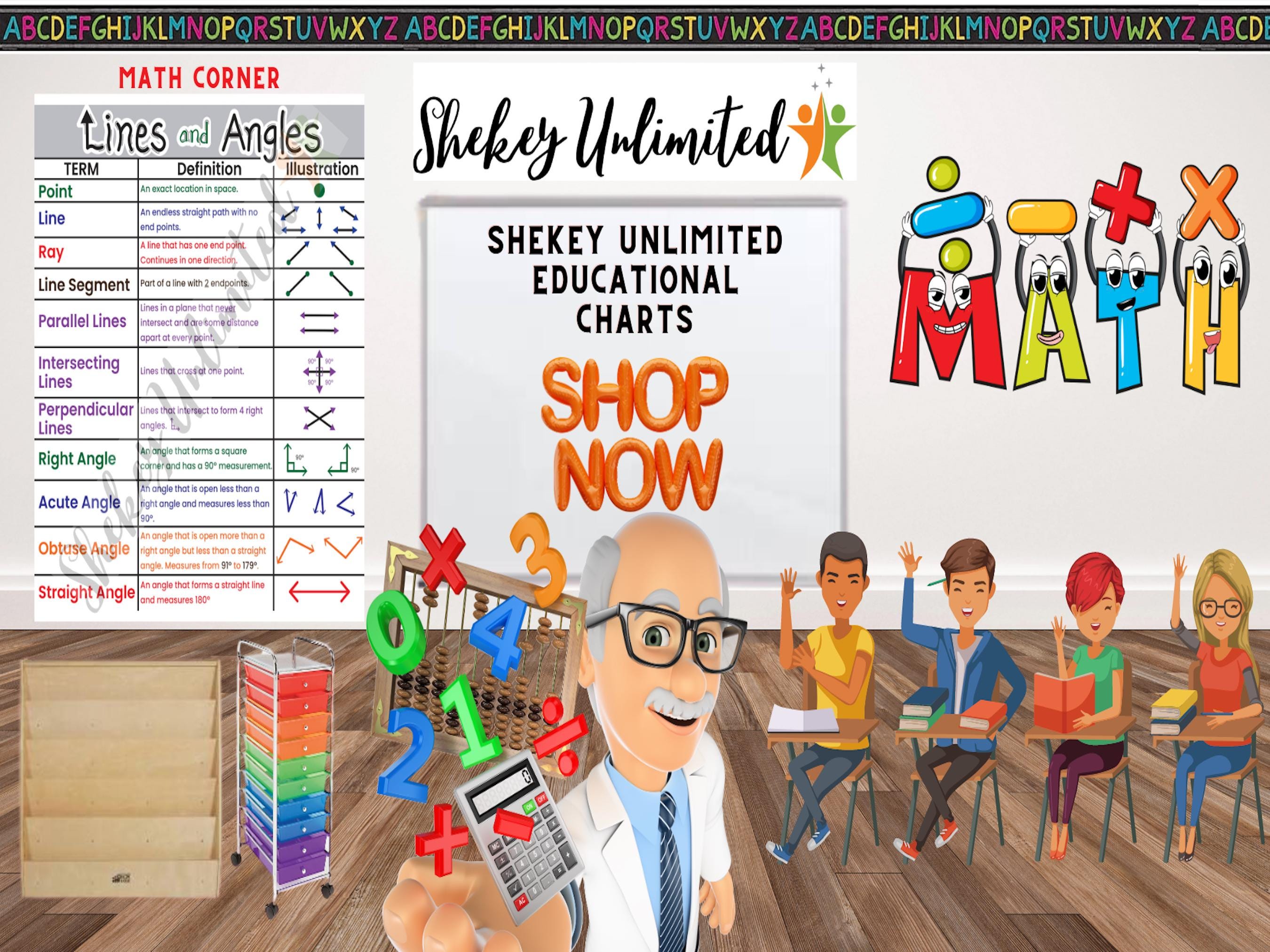 Lines and Angles Math Anchor Chart Poster: Laminated Classroom Decor - Etsy