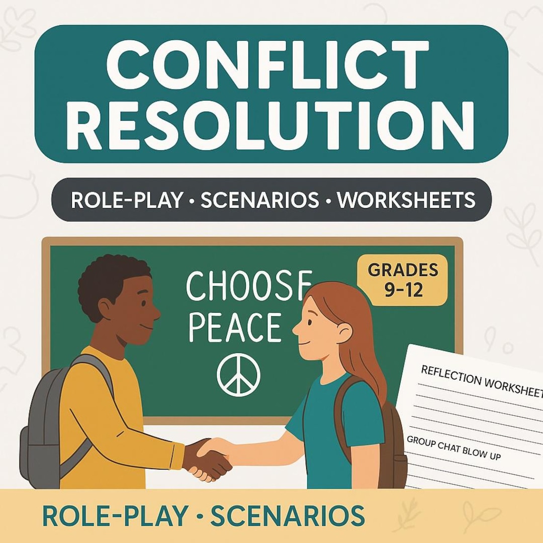 High-school Conflict Resolution Role-play Cards & SEL Lesson | 25 ...